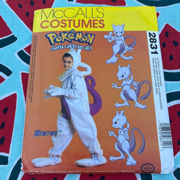 Pokemon | Other | Mccalls Y2k Sewing Pattern Pokmon Mewtwo Uncut | Poshmark